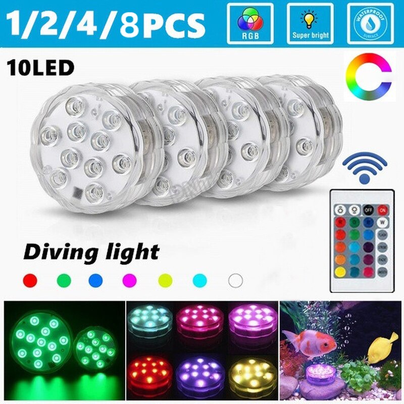 10 Led Remote Gesteuert RGB Tauch Licht Batterie B... – Vicedeal