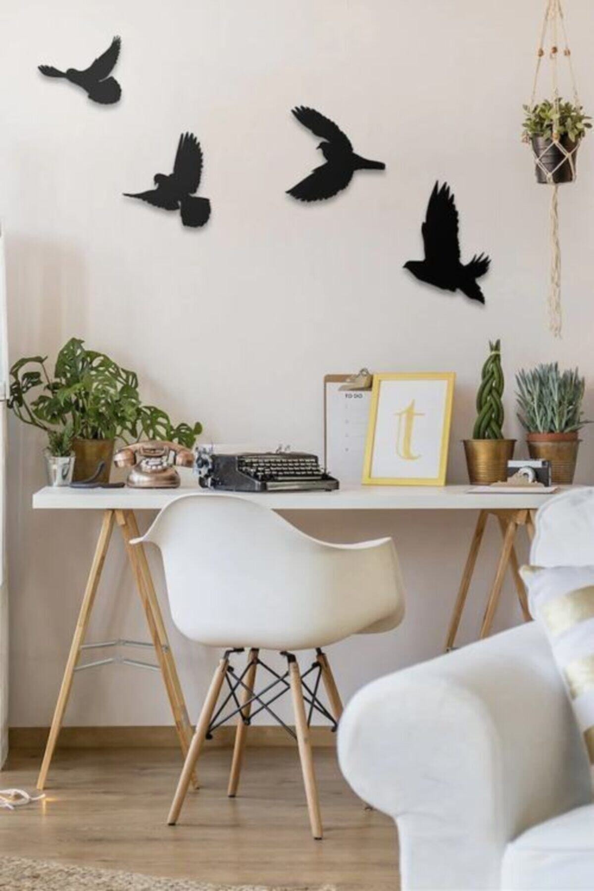 Wood 4lü Decorative Bird Wall Decor, mdf, – Grandado
