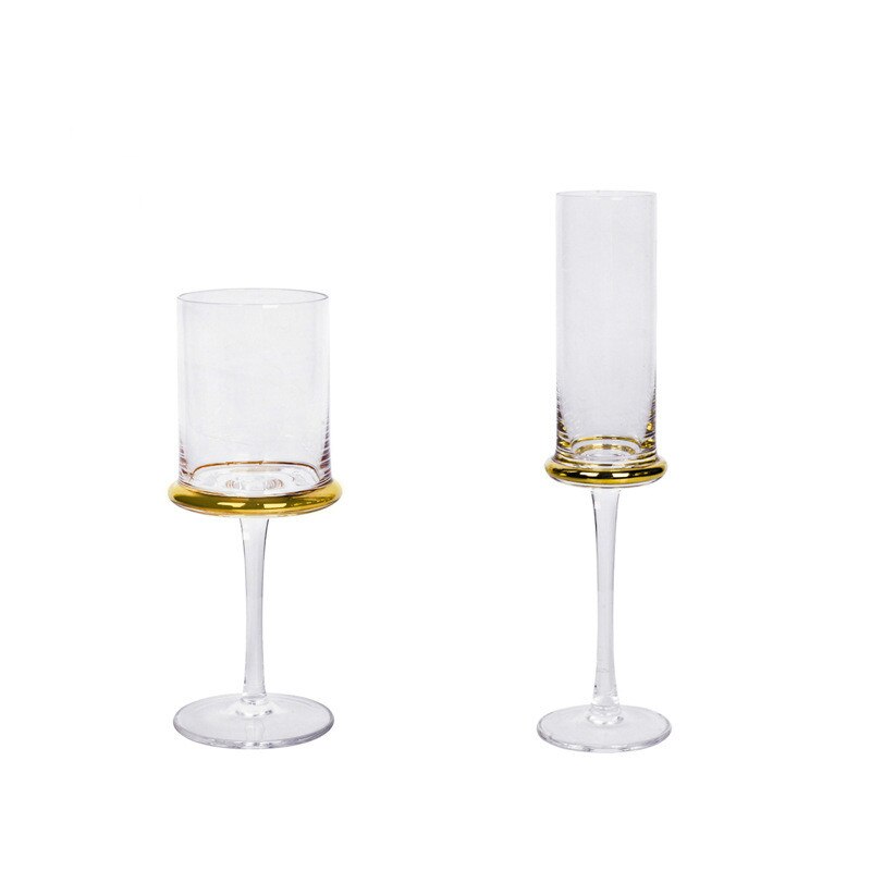 Candlestick Glass Cup Gilded Crystal Glass Red Win... – Vicedeal