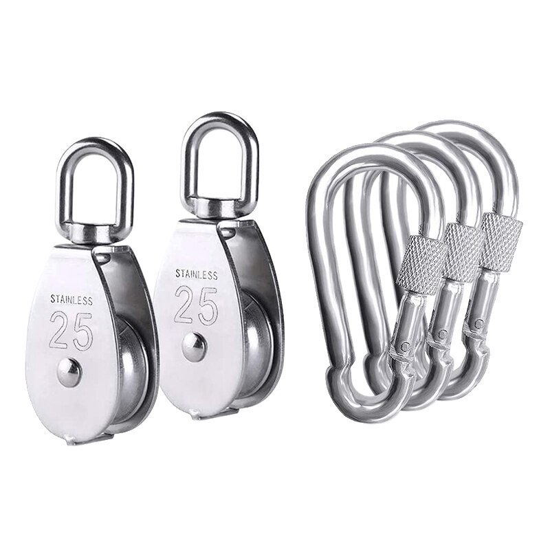 SV-2Pcs M25 Single Pulley Block Heavy Duty 304 Sta... – Grandado