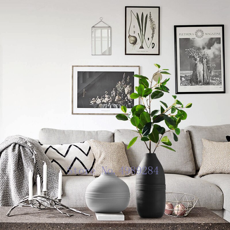 Nordic Ceramic vase stripe Handmade Home modern de... – Grandado