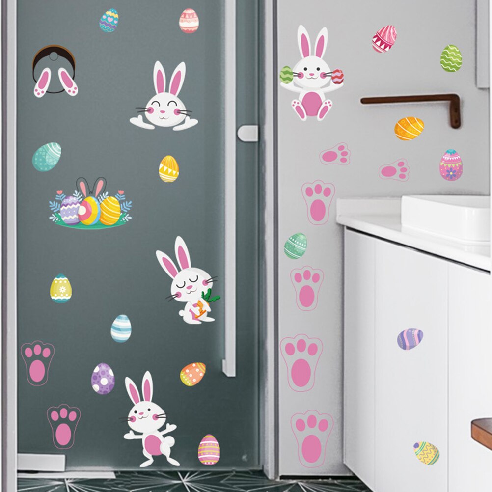 8 Sheets Easter DIY Sticker Adhesive Rabbit Footpr... – Grandado