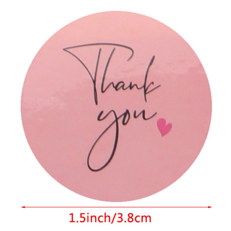 10 Sheets = 120Pcs Cirkel Roze Dank U Stickers Bru... – Grandado