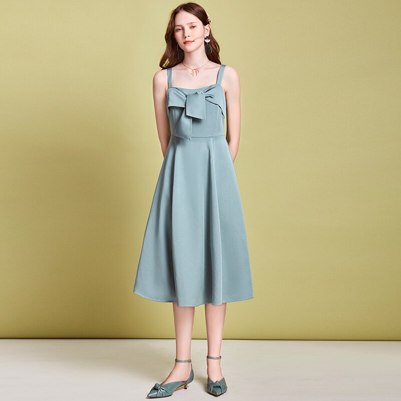 ARTKA Summer Women Dress Pure Color High Waist Dre... – Vicedeal