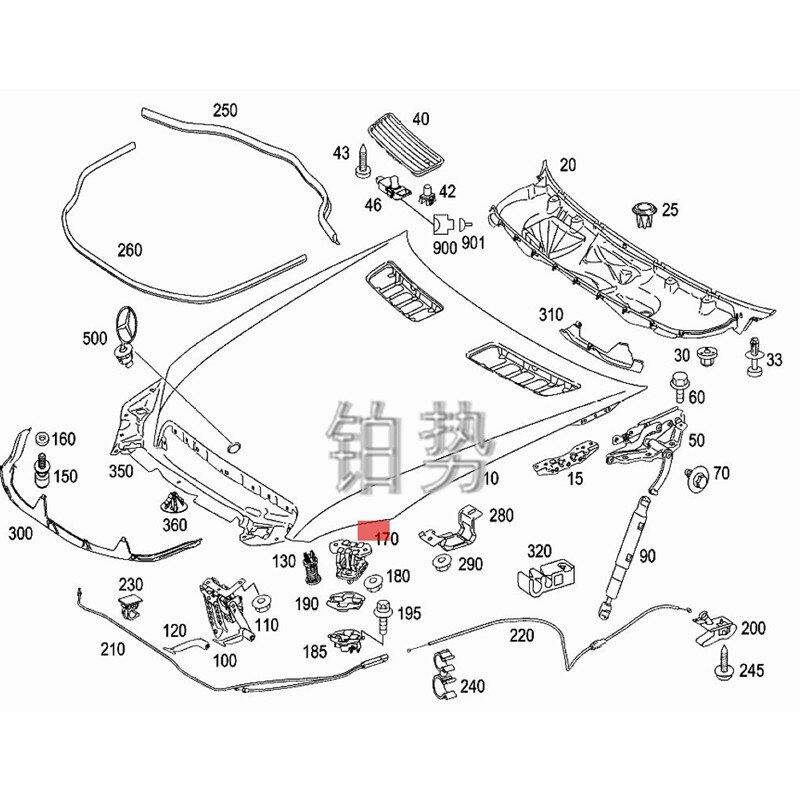 Car Hood lock upper part 2004-mer ced esb enzCL 50... – Grandado