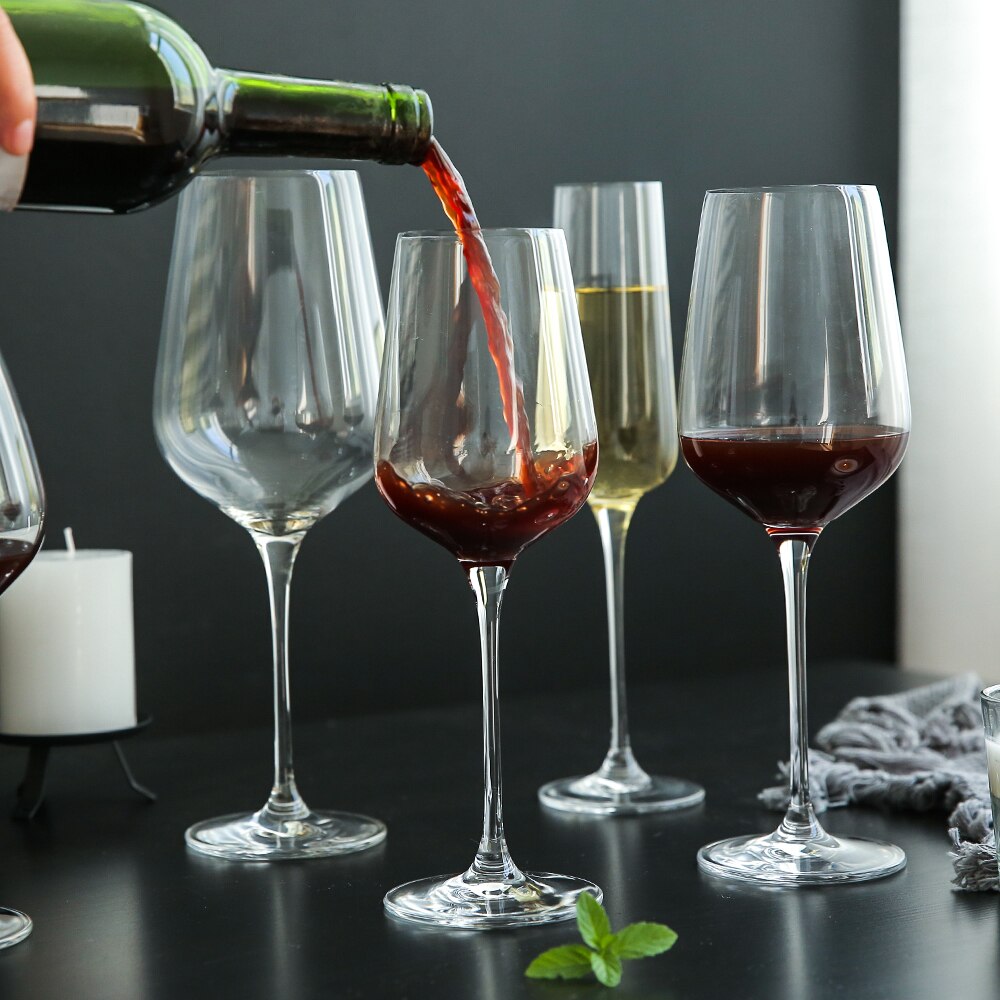 Transparent lead-free crystal glass wine glasses l... – Vicedeal