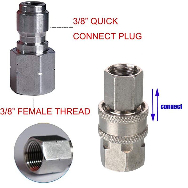 3/8 Inch Quick Connect Kit, Female Fitting, Stainl... – Grandado
