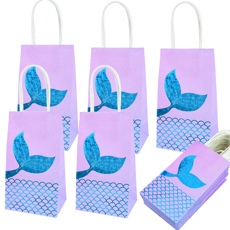 6Pcs Mermaid Tail Papier Bags Candy Dozen Kids 1st... – Vicedeal