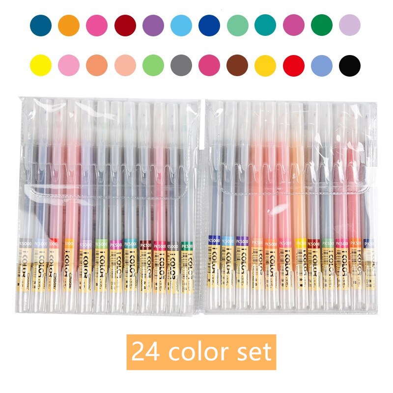Extra fine tip 12/24 color marker gel pen set Tran... – Vicedeal