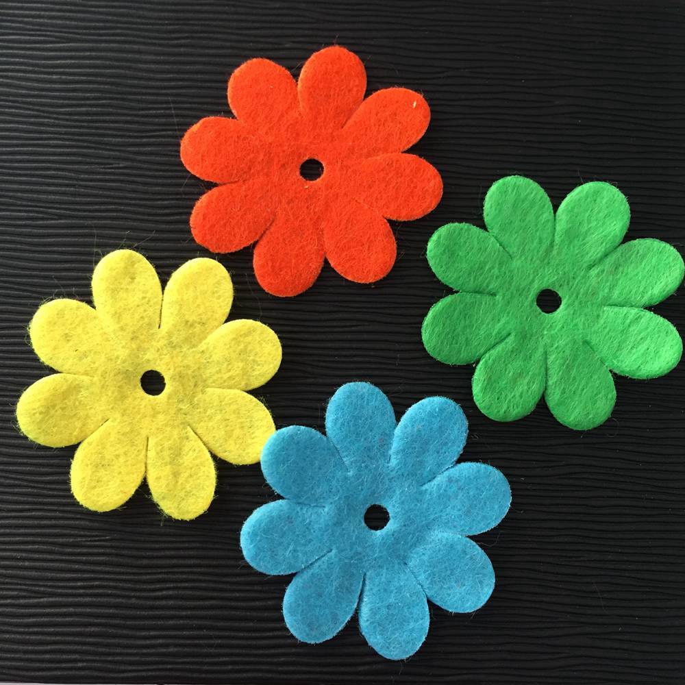 50PCS Mix 35mm Padded Felt Spring Flower Appliques... – Grandado