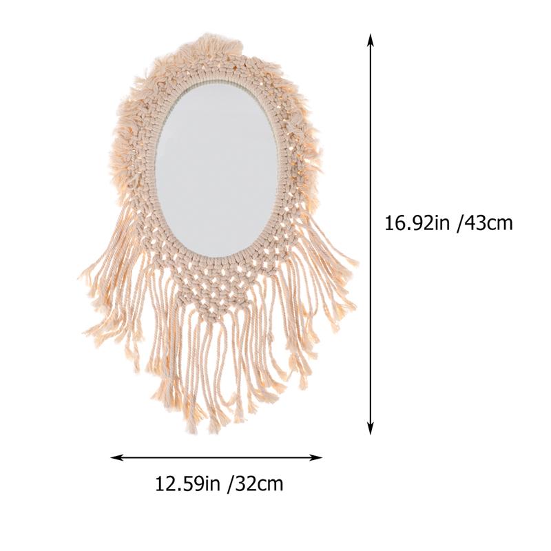 Wall Hanging Mirror Bohemian Weaving Decorative Mi... – Vicedeal