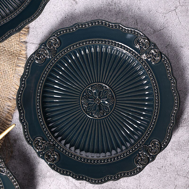 Ceramic Plate Hand Painted Court Relief Decorative... – Vicedeal