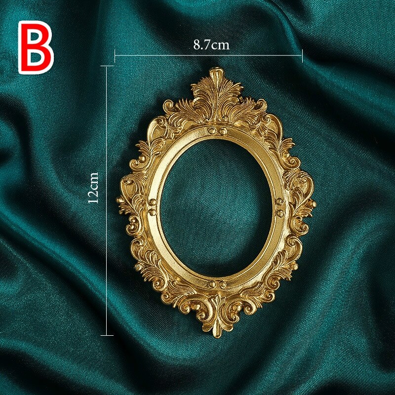Golden Retro Photo Frame Nail Art Jewelry Decorati... – Grandado