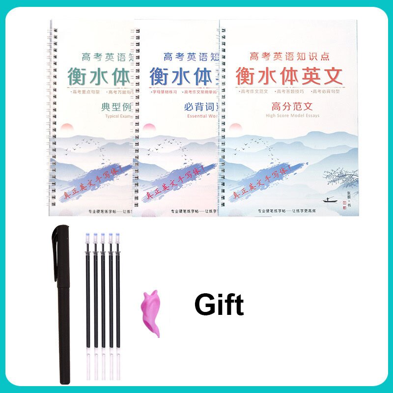 3 Books Reusable English Copybook For Calligraphy ... – Grandado