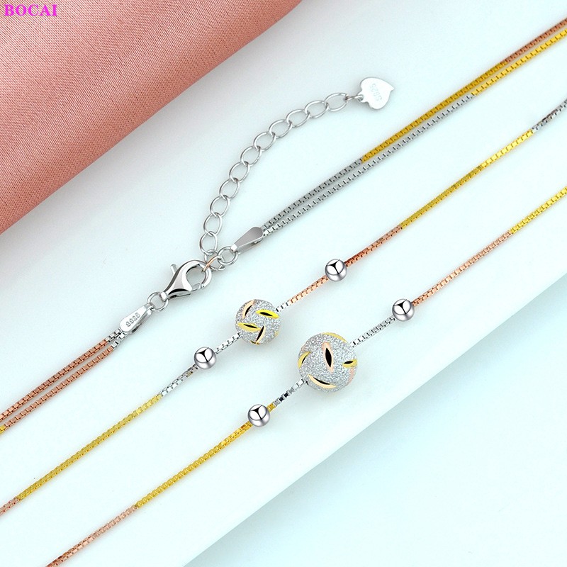 BOCAI Sterling Silber S925 Halskette Anhänger Dopp... – Grandado