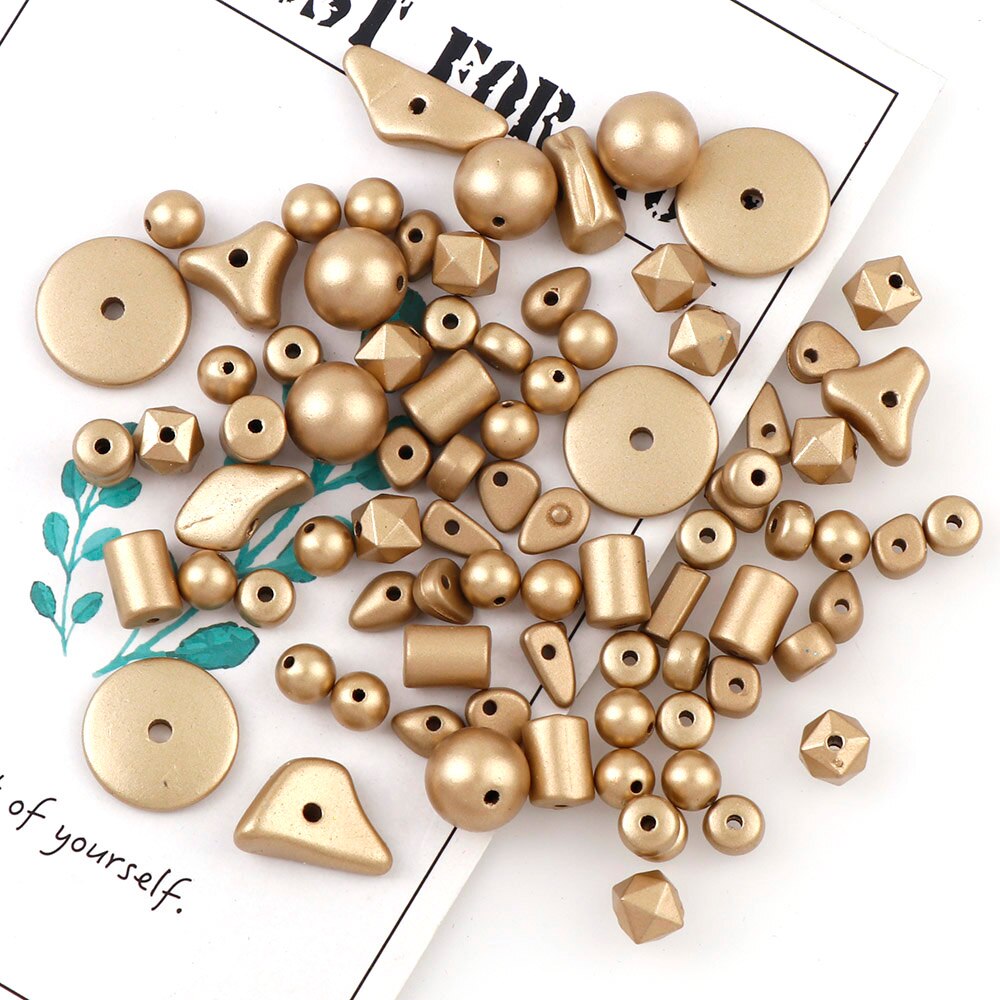 50g/bag Matte Gold Color Plastic Garment Beads Pla... – Grandado