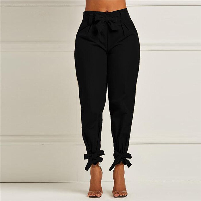 women summer bow sashes high waist pencil pants vi... – Grandado