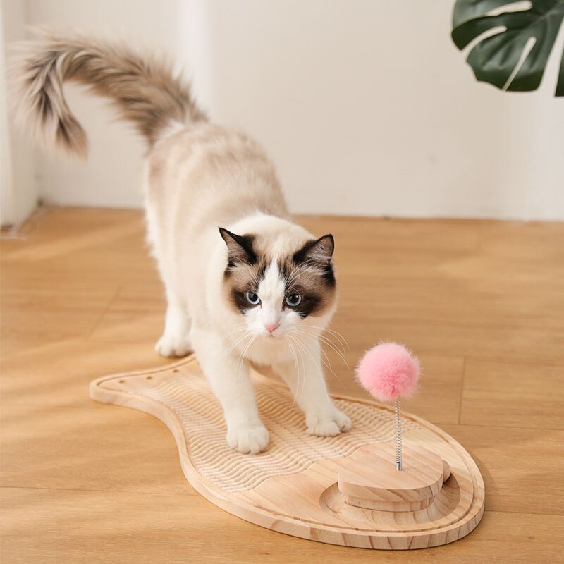 Solid Wood Cat Scratcher Does Not Debris Cat Scrat... – Grandado