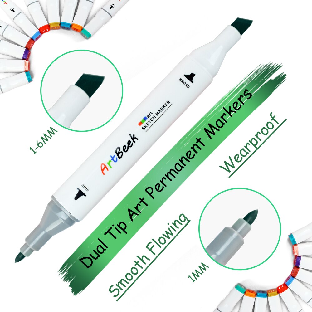 ArtBeek Markers 40/60/80 Color Sketch Art Marker P... – Grandado