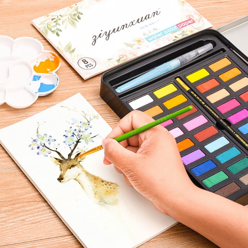 36-color Solid Watercolor Paint Set For Children B... – Grandado