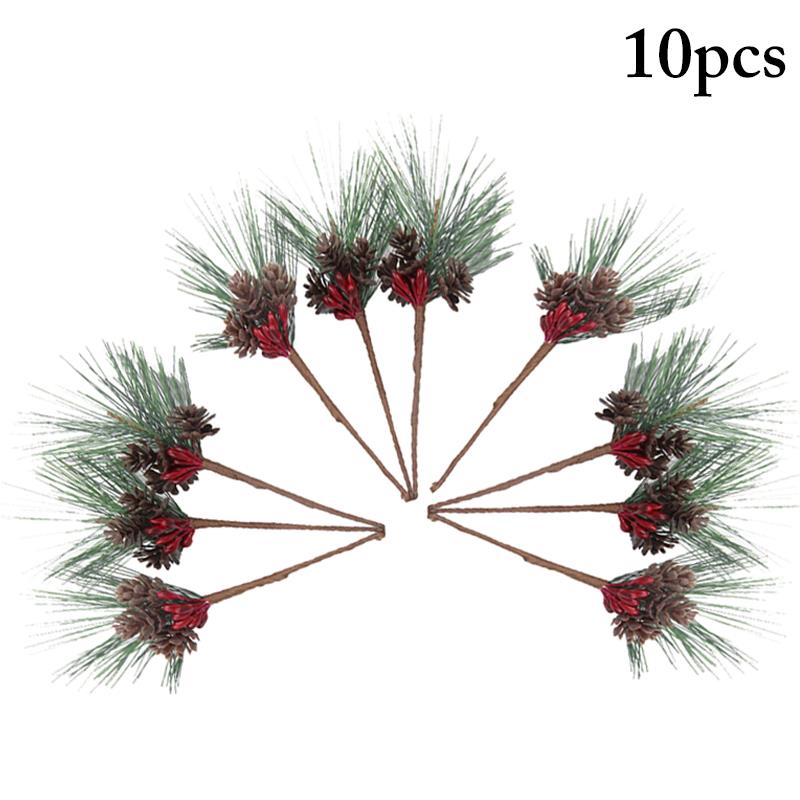 10pcs Christmas Pine Pick Berry Bell Pinecone Faux... – Grandado