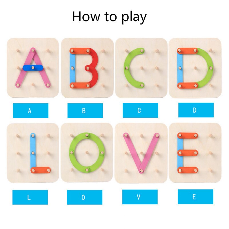 Wooden Numerals and Letters Set of Column Puzzles ... – Grandado