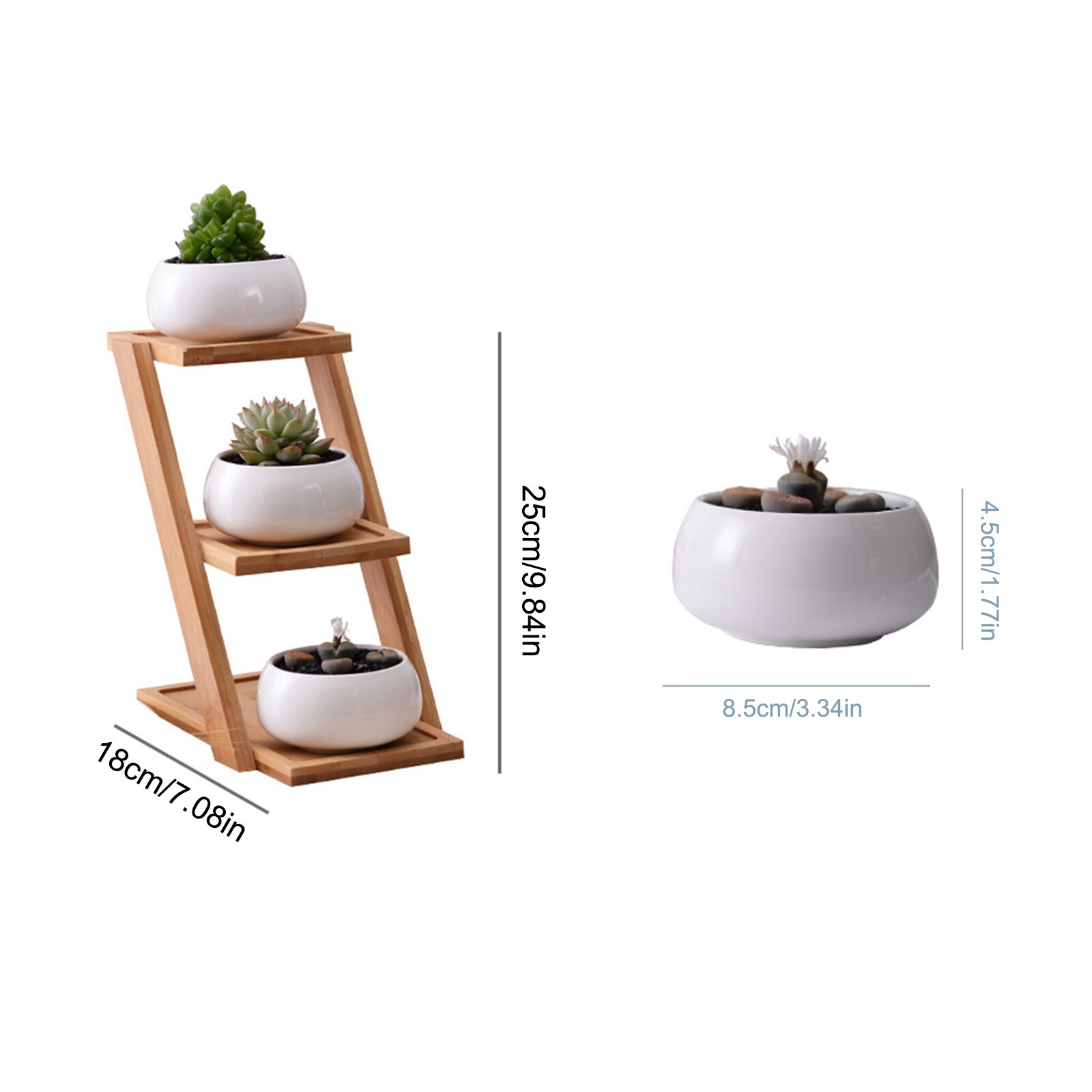 Wooden Pot Stand 3 Tier Vertical Shelf Flower Disp... – Vicedeal