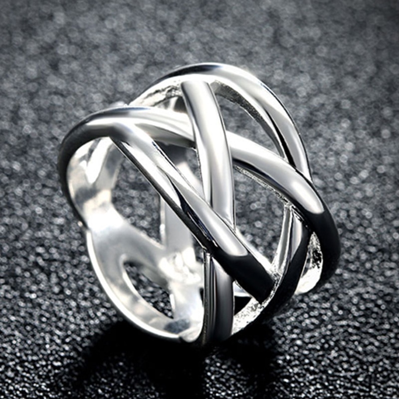 925 Zilveren Weave Ring Voor Vrouwen Bruiloft Ving... – Vicedeal