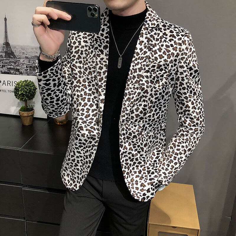 Leopard Print Suit Jacket Men Casual Slim Men amp ... – Grandado