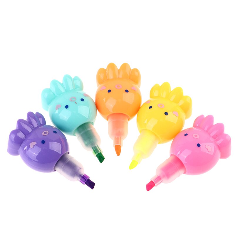 5 Colors Kawaii Octopus Fluorescent Marker Pen Set... – Grandado