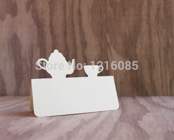 white Tea party Place Cards Set Placecards Love Bi... – Grandado