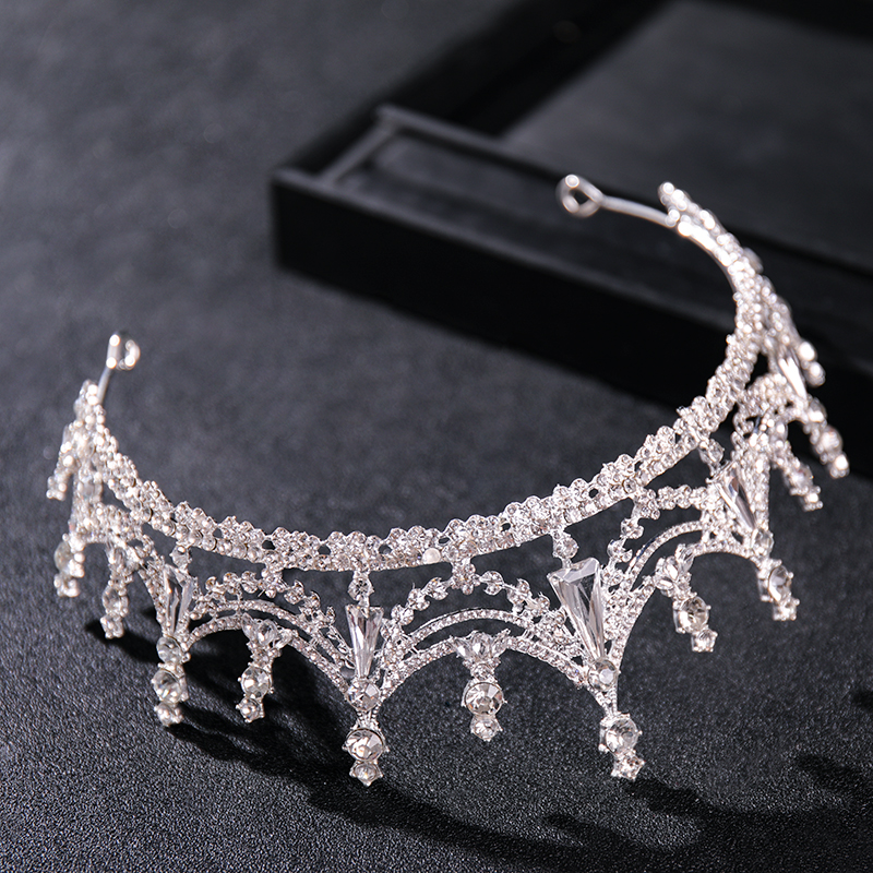 Silver Color Luxury Crystal Tiaras And Crowns Rhin... – Grandado