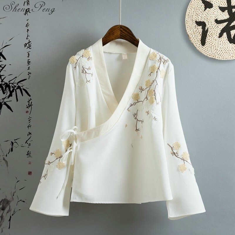 Traditional chinese blouse shirt tops for women ma... – Grandado