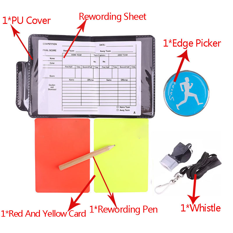 Soccer Referee Flag Whistle Set Football Red Card ... – Grandado