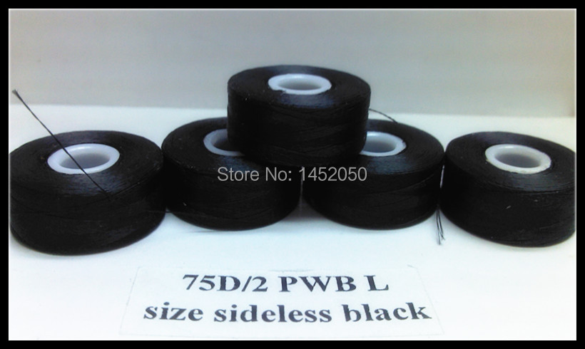 Black Pre-wound Bobbin Thread L Size Sideless – Vicedeal