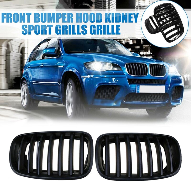 Car Matte Black Kidney Grill Grille Pair For-BMW X... – Grandado