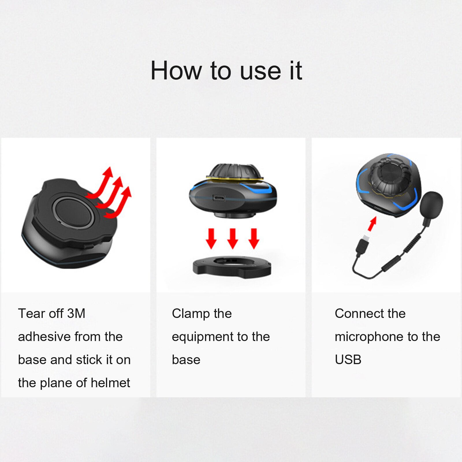 Hjälm headset ben ledning headset trådlös stereo ... – Vicedeal