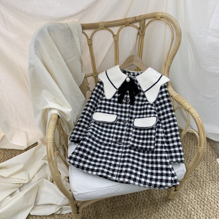 Girl's long cotton jacket small fragrant long ... – Grandado