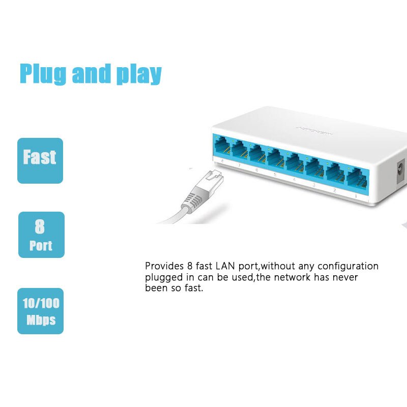 5/8 Poorten High Speed Mini LAN Switch Netwerk Swi... – Grandado 5/8 Poorten High Speed Mini LAN Switch Netwerk Swi... – Grandado