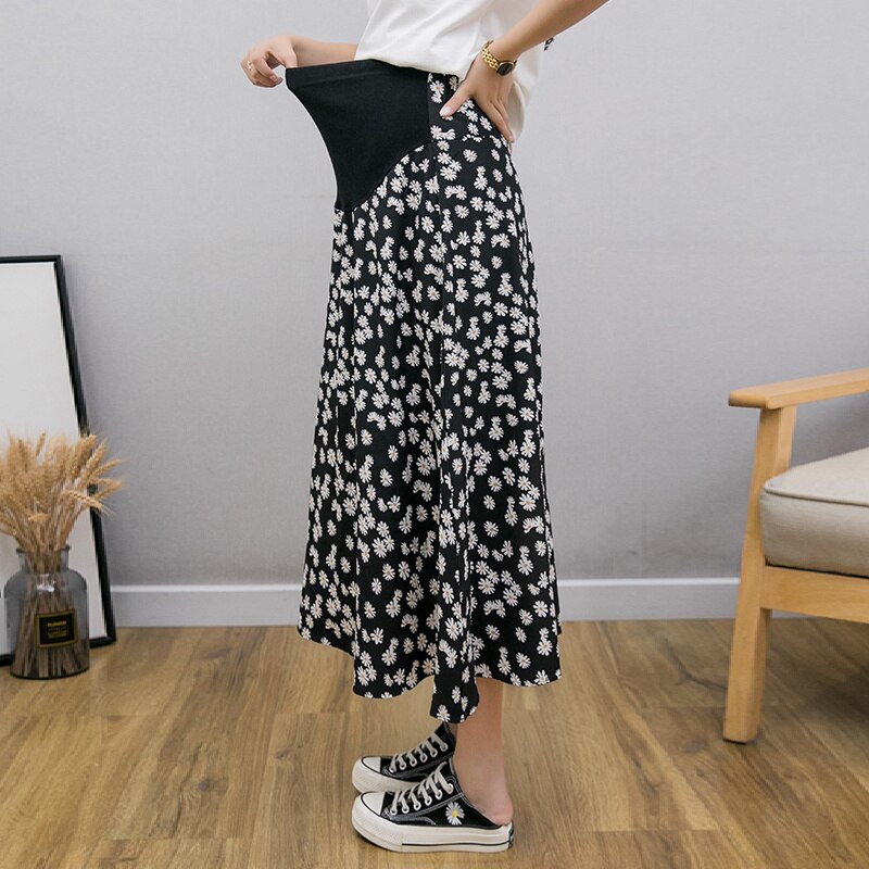 Maternity Skirt Ruffles Patchwork Daisies Printed ... – Grandado