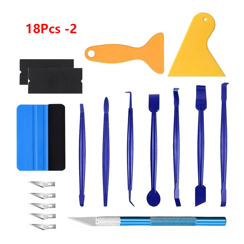 28/18pcs Car Wrapping Tools Kit Vinyl Scraper Cutt... – Grandado