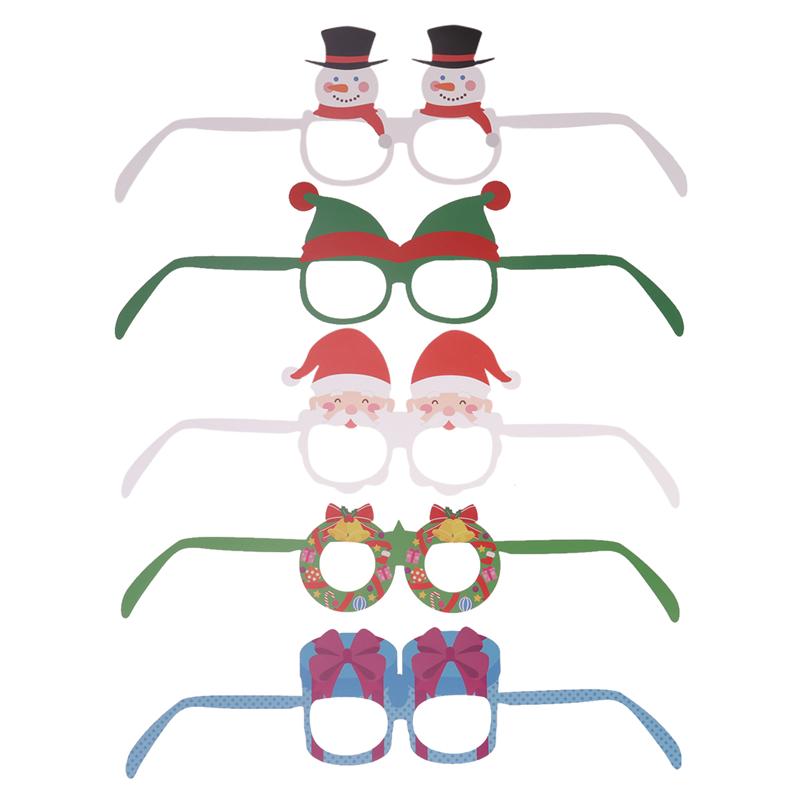 5/10pcs Xmas Photo Props Paper Eyewear Festive Chr... – Grandado
