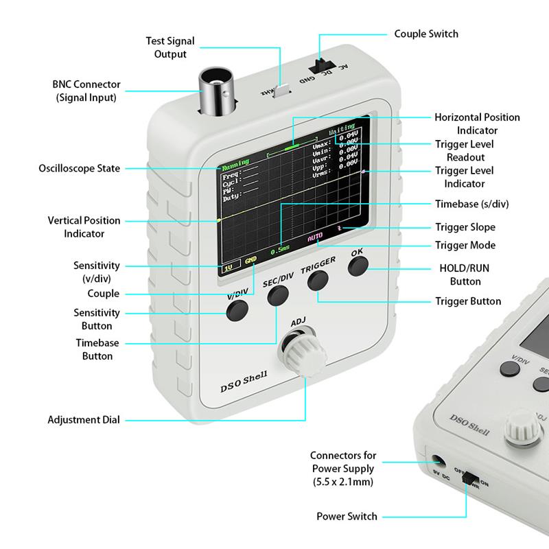 Diy Digital Oscilloscope Kit Durable Delicate Full Grandado