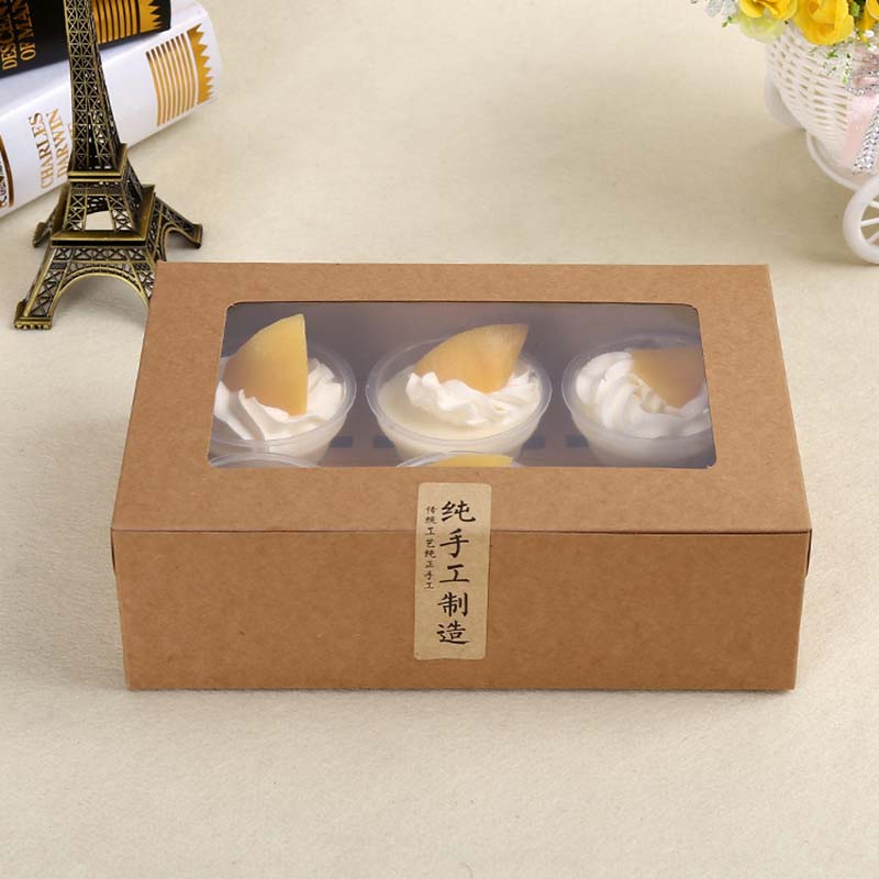 6 loch Kraft Papier Cupcake Kuchen Box Mit Kuchen ... – Vicedeal