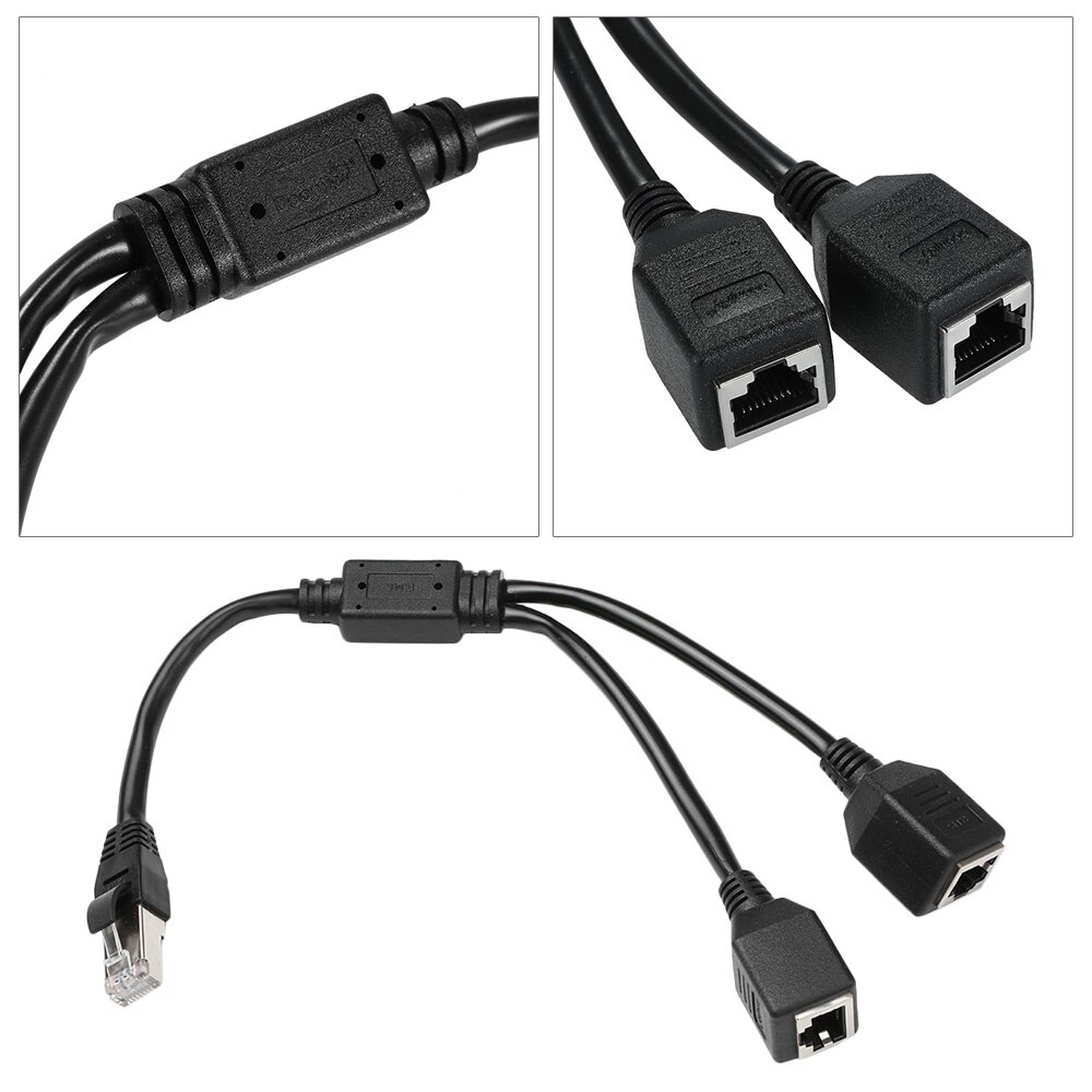 RJ45 Male to 2 Female Adapter Cable For Super Cate... – Grandado