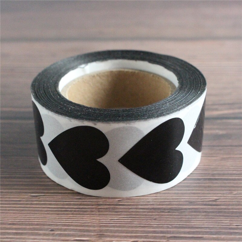 1 Inch Zwart Hart Sticker Plakboek Envelop Seals L... – Grandado