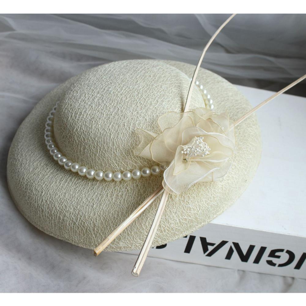 Vintage Bridal Hats Beige Hats Bridal Hats with Pe... – Grandado