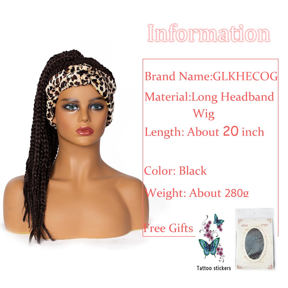 Braided Headband Wigs for African Women Box Braid ... – Grandado
