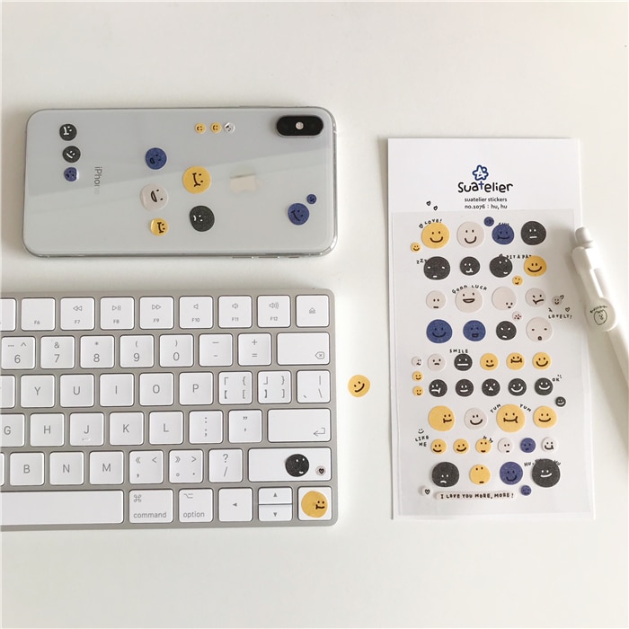 SIXONE 1Pc Ins Cute Mini Stickers Smiling Face Exp... – Grandado