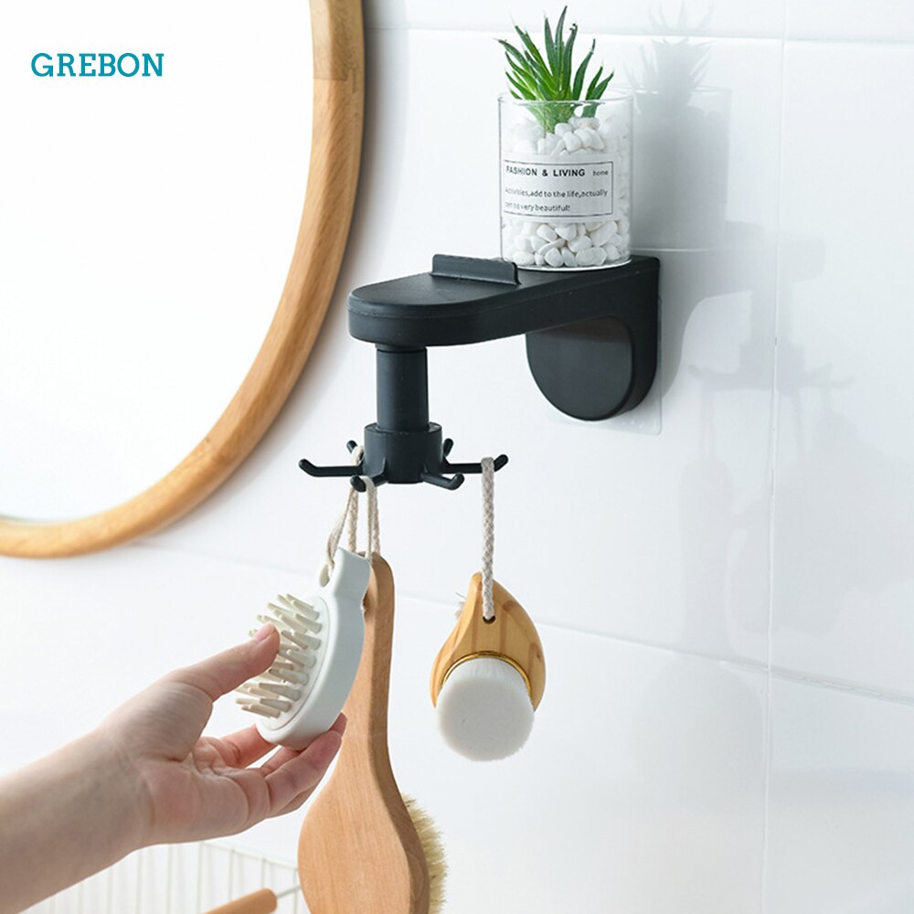 360 Degree Rotated Kitchen Hook Self Adhesive 6 Ho... – Grandado